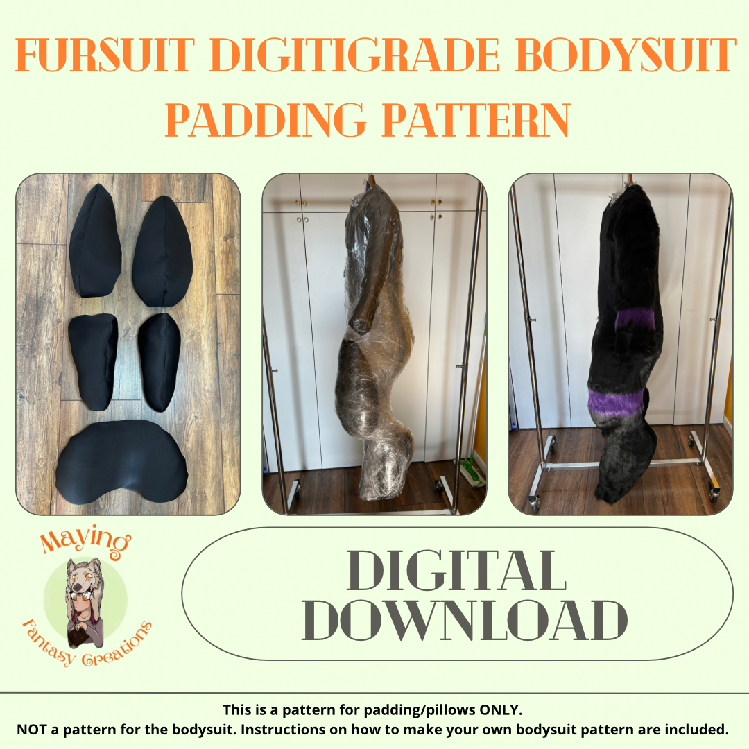 Fursuit digitigrade bodysuit PILLOW/ PADDING ONLY pattern. Read ...